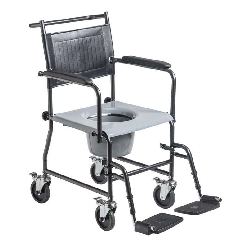 Drive Upholstered Drop Arm Wheeled Commode 11120SV-1F